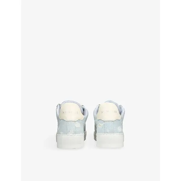 NUMERIS Atelier Denim And Leather Trainers - Pale Blue