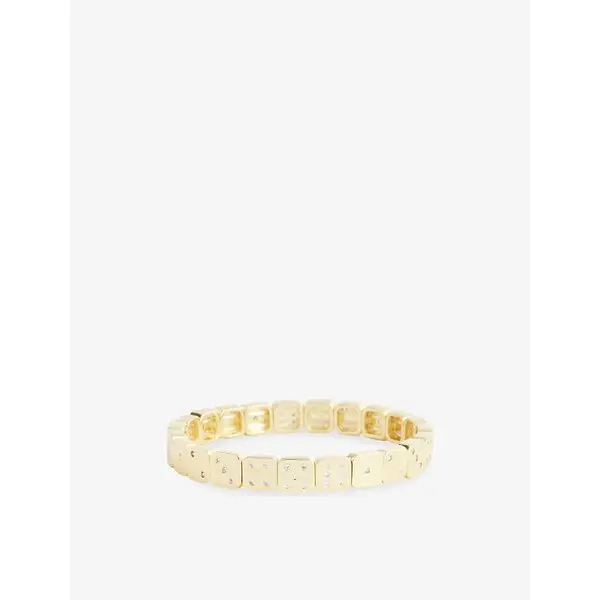LISA GOZLAN Dice Bracelet - Yellow Gold / White
