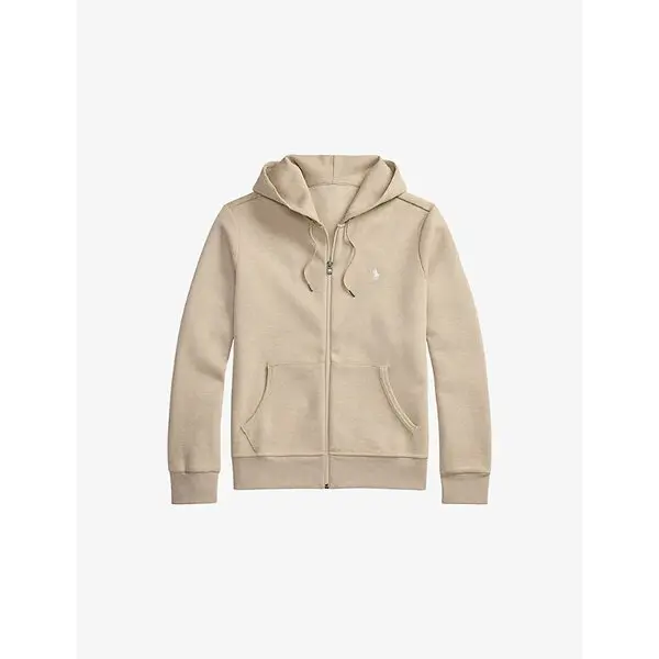 Polo Ralph Lauren Brand-embroidered Cotton-blend Zip-up Hoodie - Beige