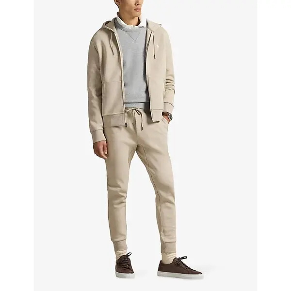 Polo Ralph Lauren Brand-embroidered Cotton-blend Zip-up Hoodie - Beige