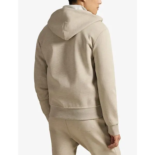 Polo Ralph Lauren Brand-embroidered Cotton-blend Zip-up Hoodie - Beige