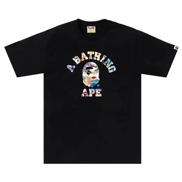 A BATHING APE Art Camo College Tee - Black