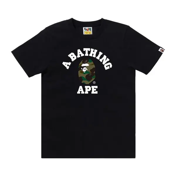 A BATHING APE 1st Camo College Tee - Black
