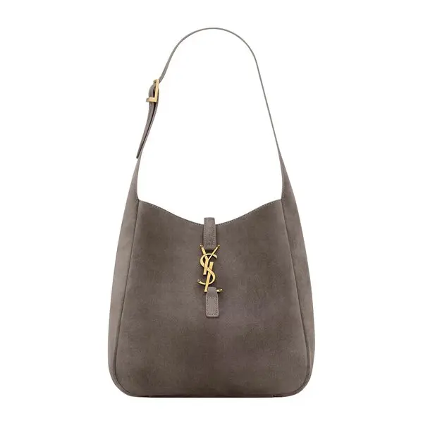 Saint Laurent Le 5a7 Small Suede Shoulder Bag - Grey
