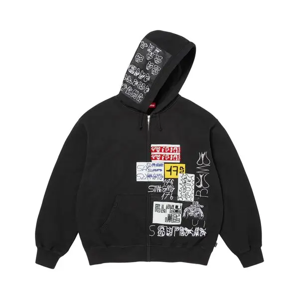 Supreme 176 Zip Up Hooded Sweatshirt - Black