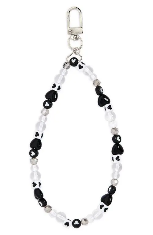 Bp. Beaded Heart Phone Charm - Black- White