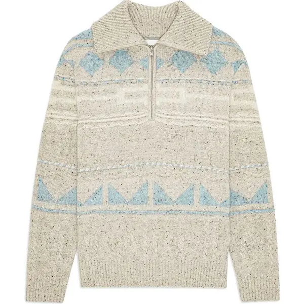 Nn07 William 6697 Fair Isle Half Zip Sweater