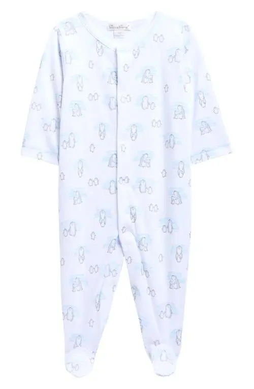 KISSY KISSY Printed Pima Cotton Footie - Light Blue