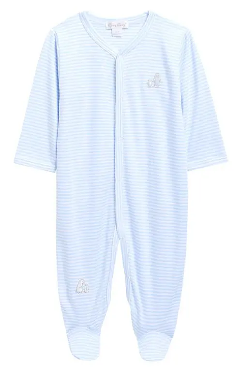 KISSY KISSY Print Pima Cotton Footie - Light Blue