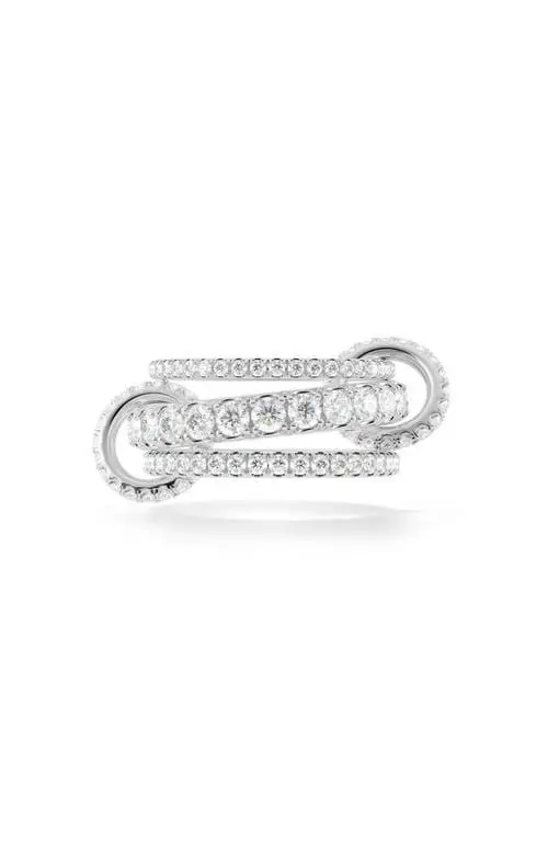SPINELLI KILCOLLIN Junia Diamond Pavé Linked Stack Ring - White