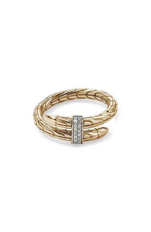 John Hardy Spear 14k Gold Diamond Pave Ring - 14k Yellow Gold