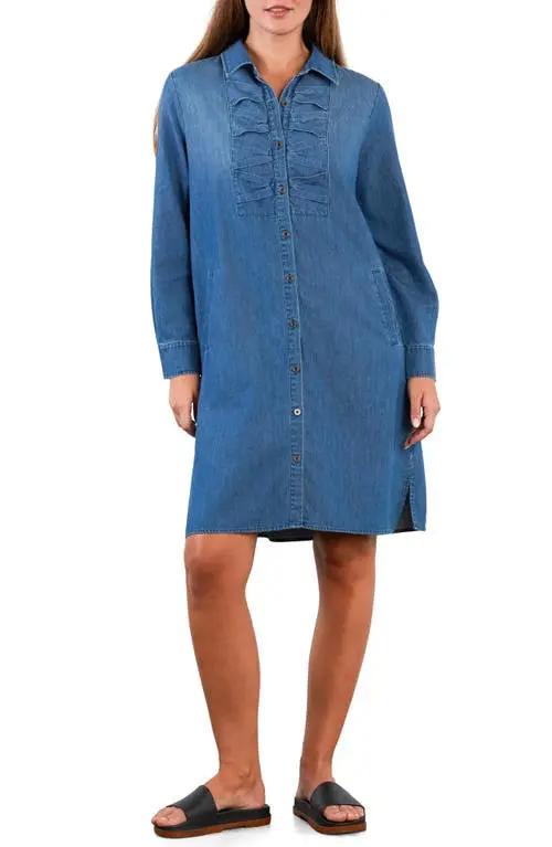 WASH LAB DENIM Kiss The Day Long Sleeve Shirtdress - Flow Denim