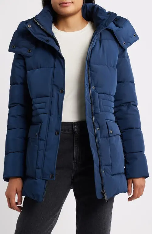 Sam Edelman Parka With Removable Hood - Navy