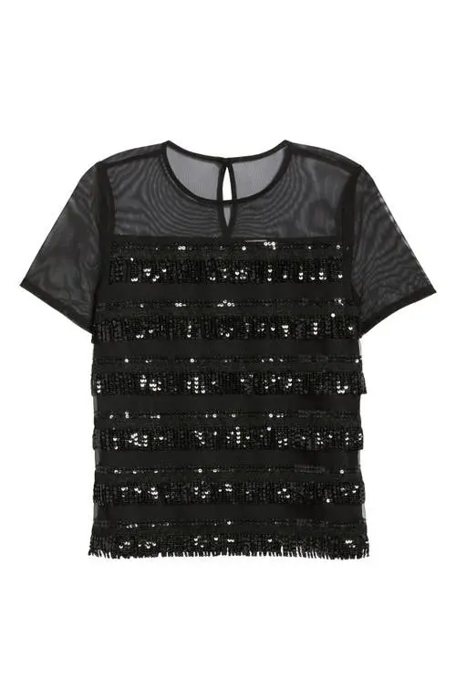 Anne Klein Sequin Fringe Illusion Top