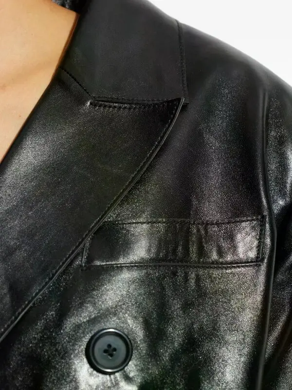 STAND STUDIO Double-breasted Leather Coat