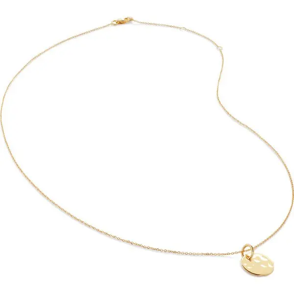 Monica Vinader Siren Disc Pendant Necklace - 14k Solid Gold