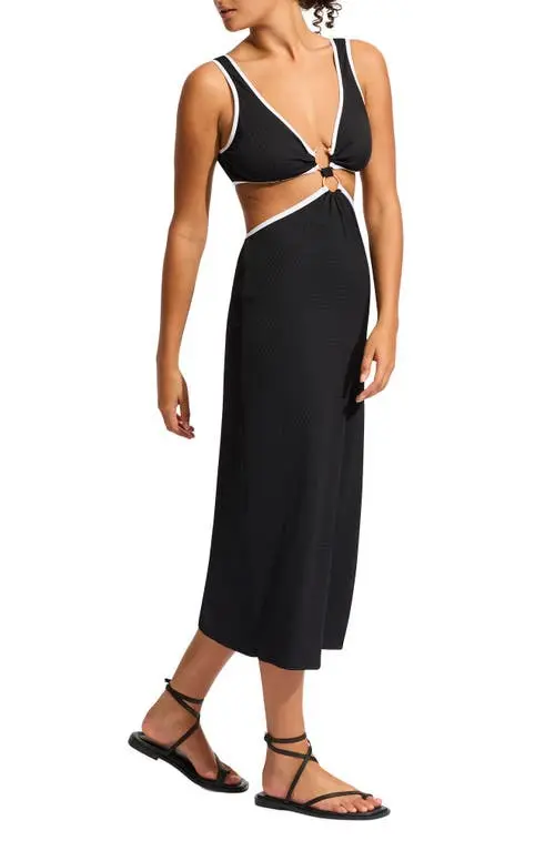 Seafolly Cutout Midi Dress - Black
