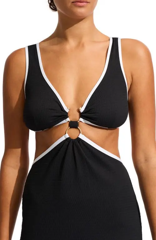 Seafolly Cutout Midi Dress - Black