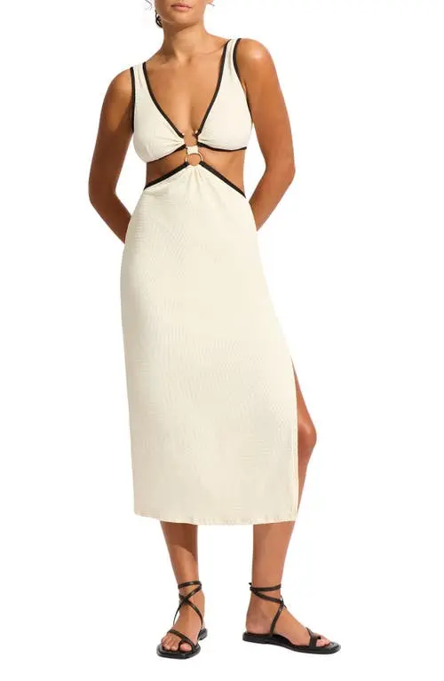 Seafolly Cutout Midi Dress - Ecru