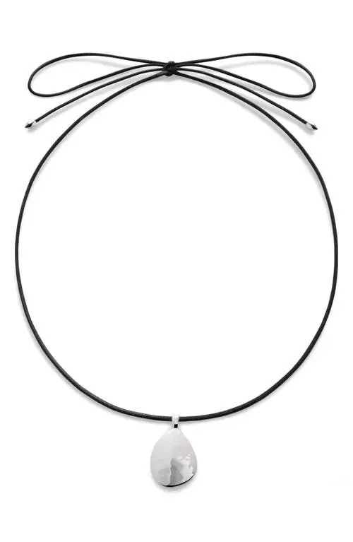 Monica Vinader Deia Pebble Locket Cord Necklace - Sterling Silver