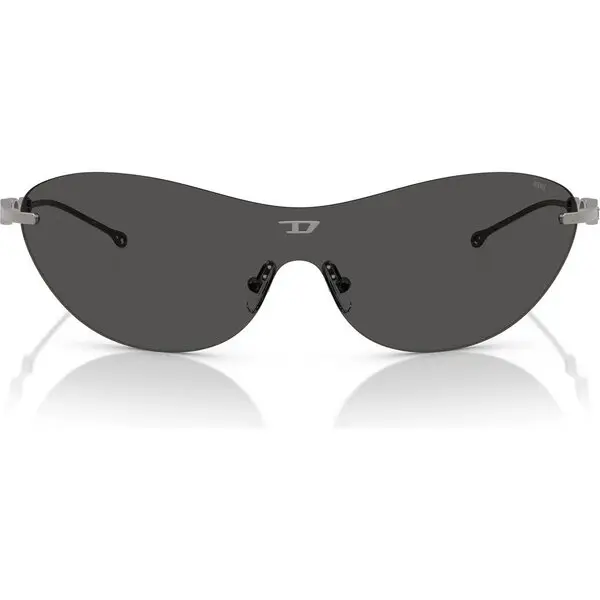DIESEL® 135mm Gradient Oval Shield Sunglasses - Matte Gunmetal/dark Grey