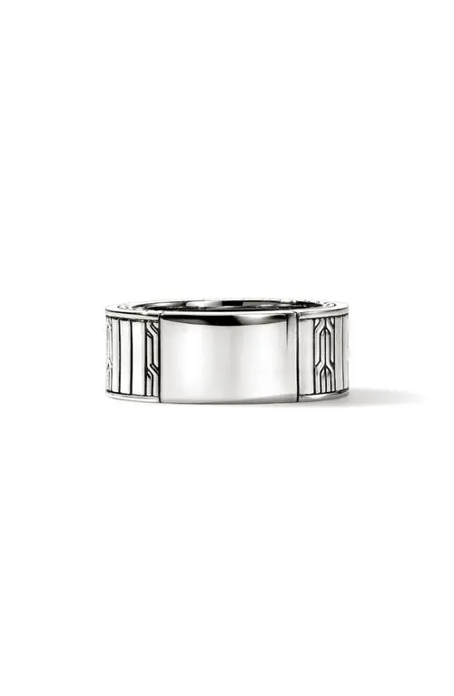 John Hardy Carved Chain Sterling Ring - Silver