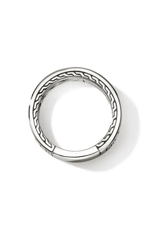John Hardy Carved Chain Sterling Ring - Silver