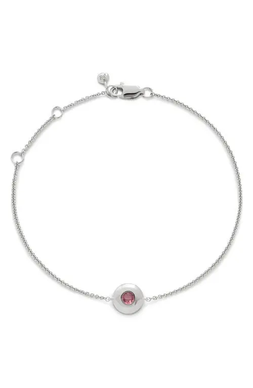 Monica Vinader October Birthstone Tourmaline Bracelet - Ss/pink Tourmaline