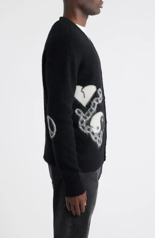 ALLSAINTS Reflection Cardigan - Black/chalk White