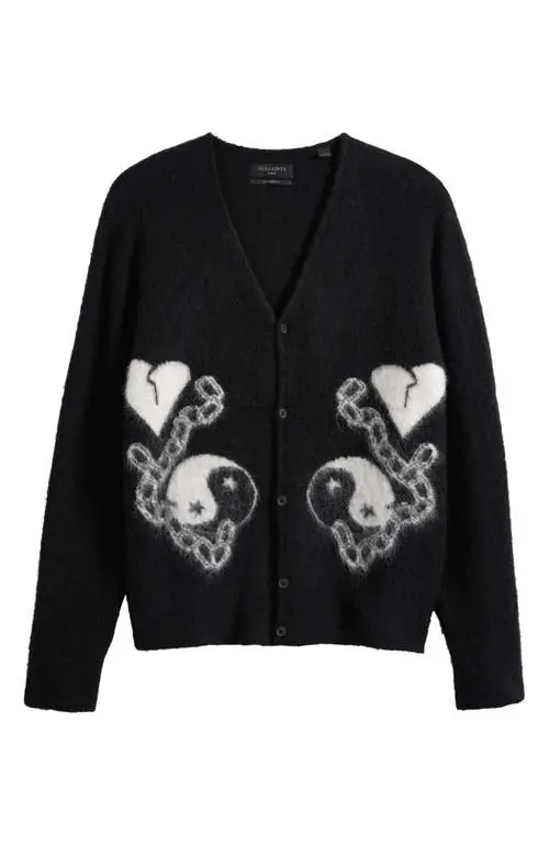 ALLSAINTS Reflection Cardigan - Black/chalk White