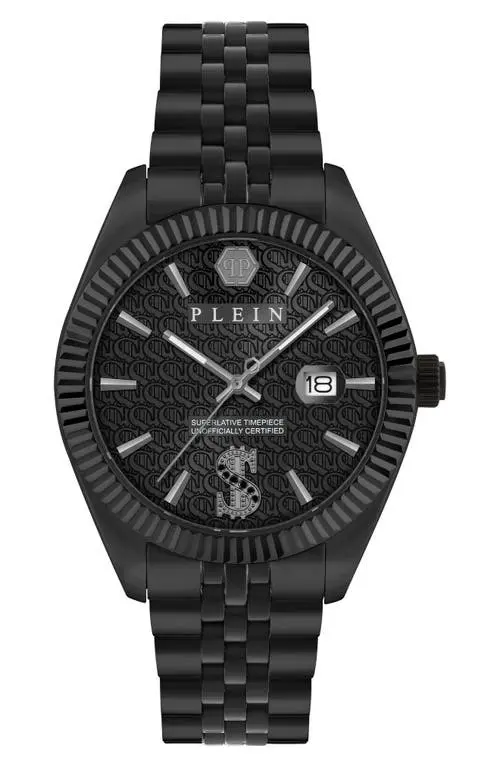 Philipp Plein Date Superlative Two-tone Bracelet Watch - Ip Black