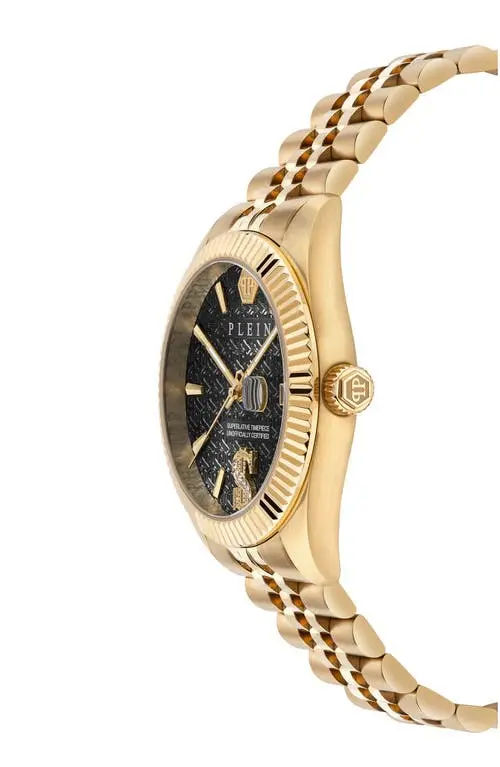 Philipp Plein Date Superlative Two-tone Bracelet Watch - Ip Yellow Gold