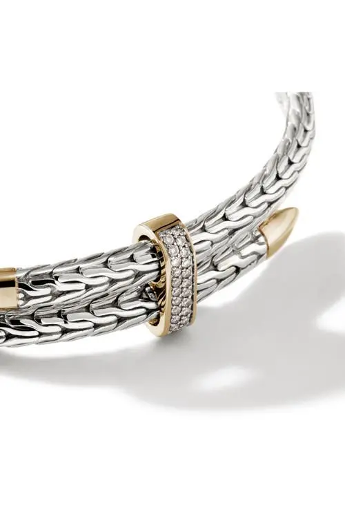 John Hardy Spear Flex Cuff With Diamonds