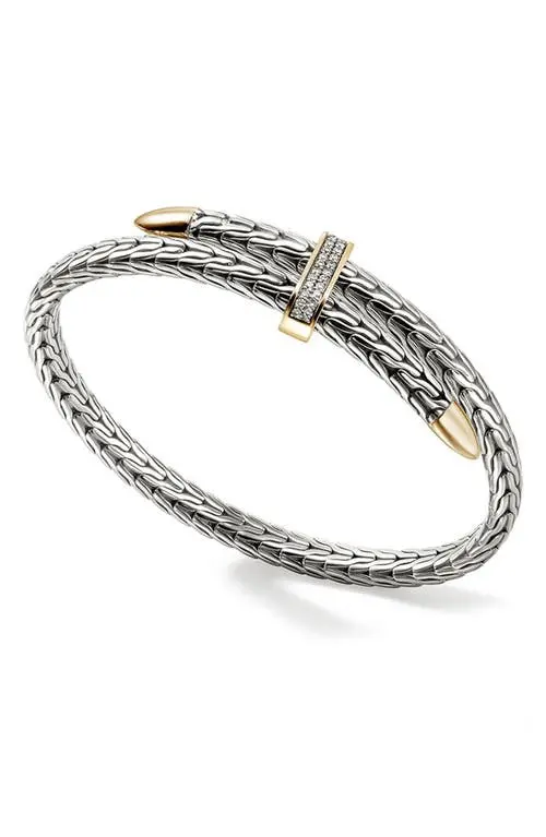 John Hardy Spear Flex Cuff With Diamonds