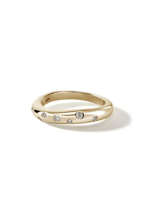 John Hardy Surf 14k Diamond Band Ring - Gold