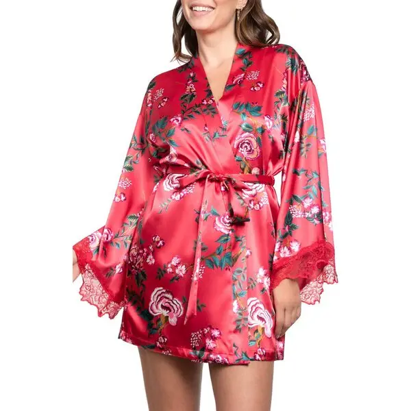 IN BLOOM BY JONQUIL Phoenix Satin Robe - Red