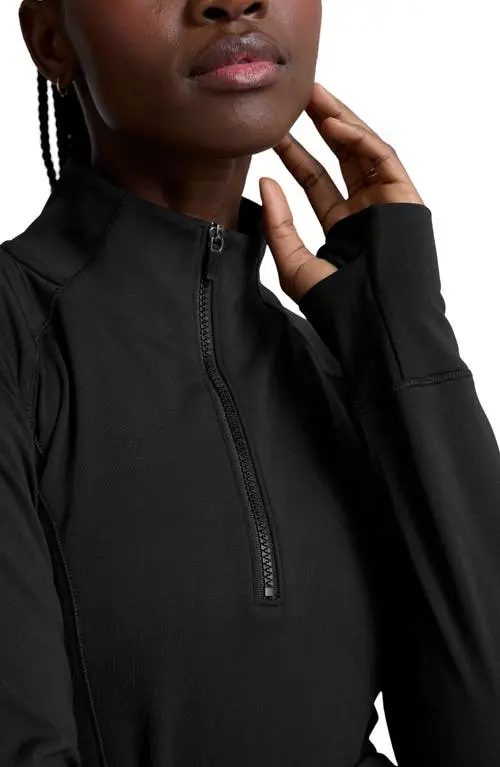Beyond Yoga Pacer Fleece Quarter-zip Pullover - Black