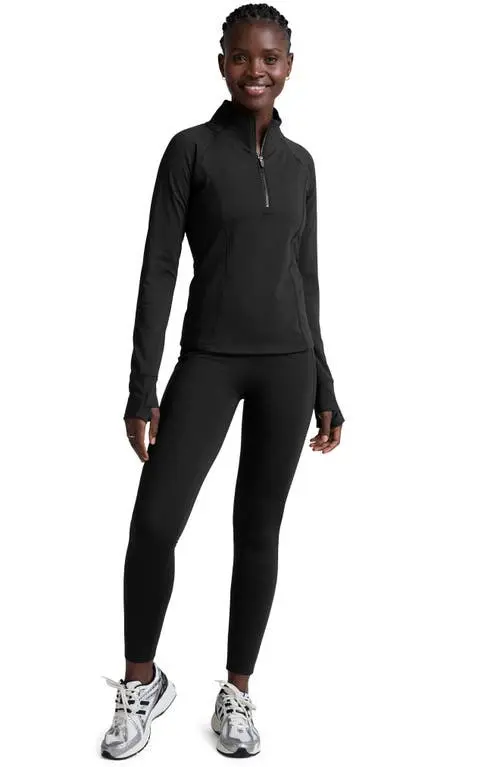 Beyond Yoga Pacer Fleece Quarter-zip Pullover - Black