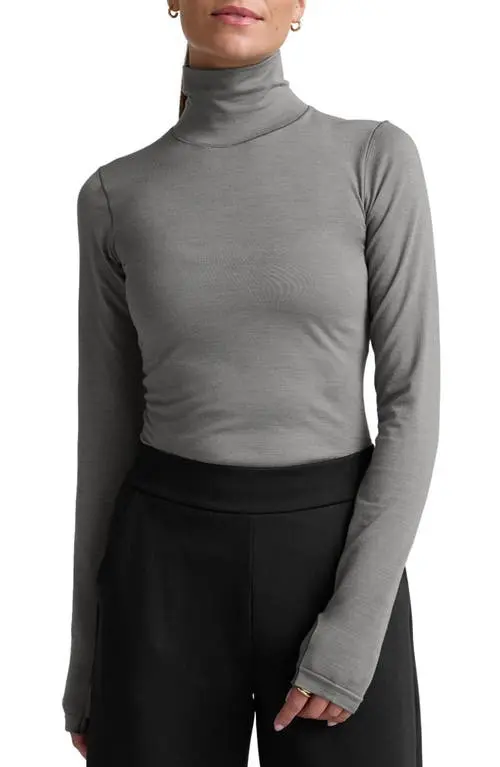 Beyond Yoga Luxeknit Turtleneck - Storm Gray Heather