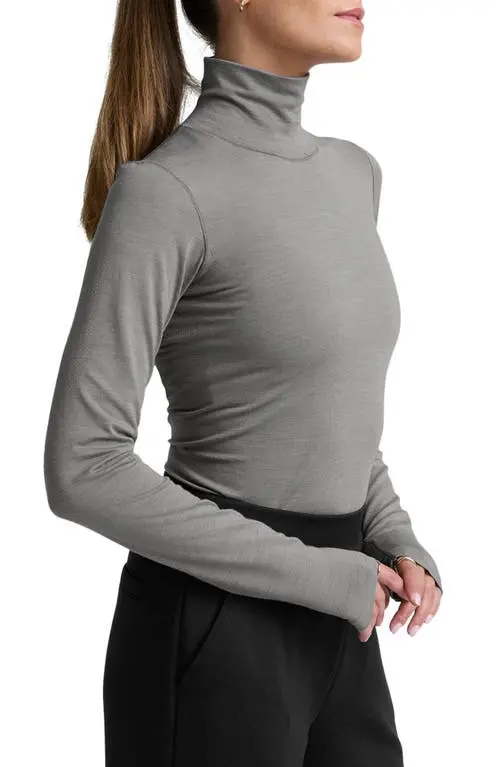 Beyond Yoga Luxeknit Turtleneck - Storm Gray Heather