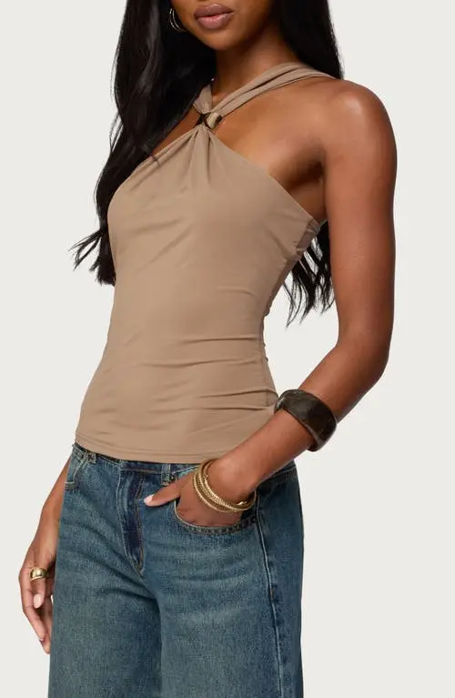 EDIKTED Hardware Gathered Tank - Mocha