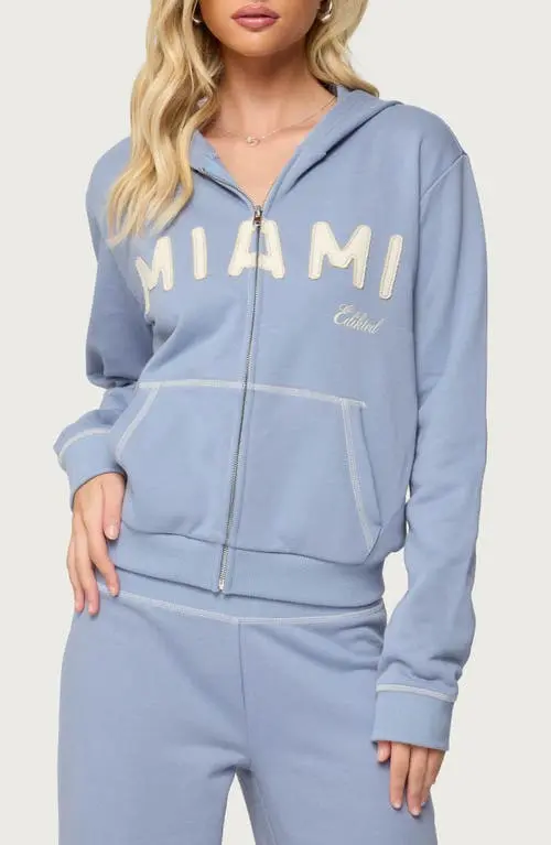 EDIKTED Cotton Blend Front Zip Hoodie