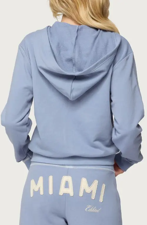 EDIKTED Cotton Blend Front Zip Hoodie