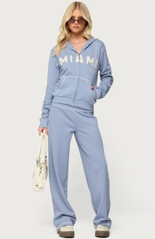 EDIKTED Cotton Blend Front Zip Hoodie