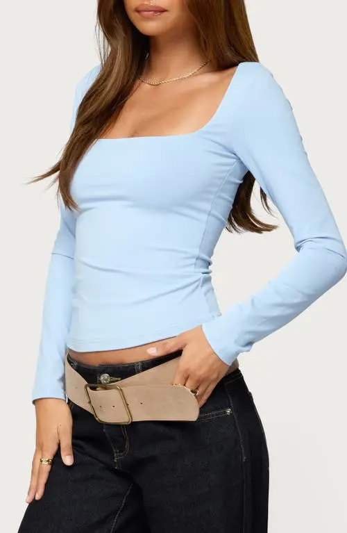 EDIKTED Square Neck Long Sleeve Top