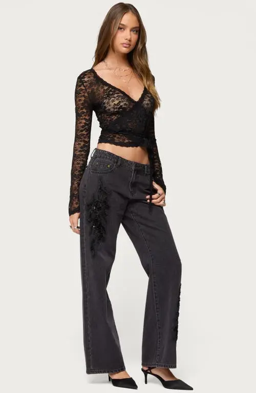 EDIKTED Medora Lace Wrap Top