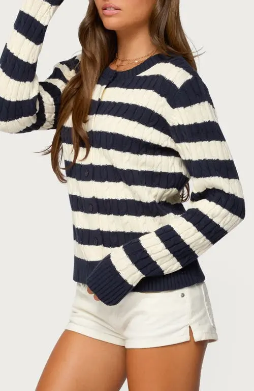 EDIKTED Cotton Cable Stitch Cardigan