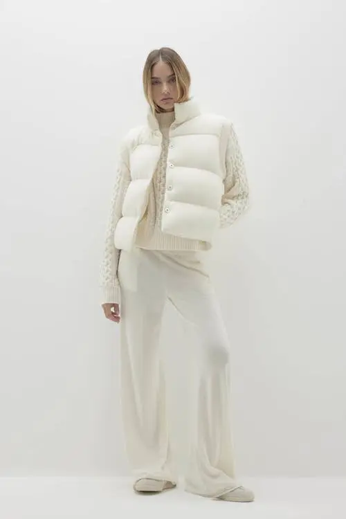 Naked Cashmere Cashmere Puffer Vest - Ecru