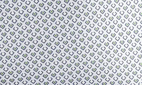 Eton Geometric & Quadrant Print Reversible Silk Pocket Square - Grey Multi
