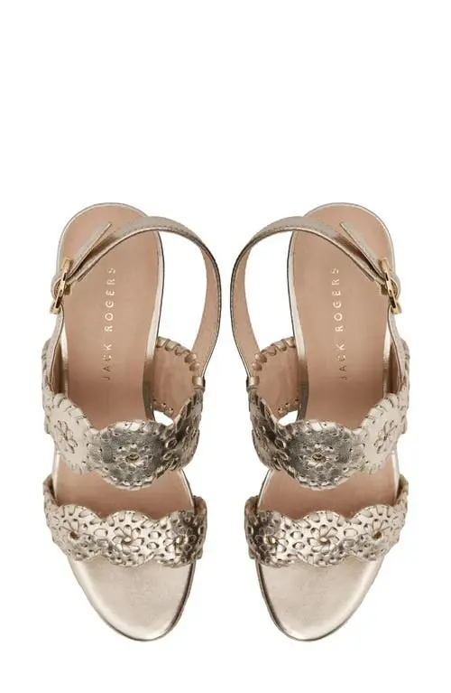 Jack Rogers Laurin Platform Wedge Sandal - Platinum